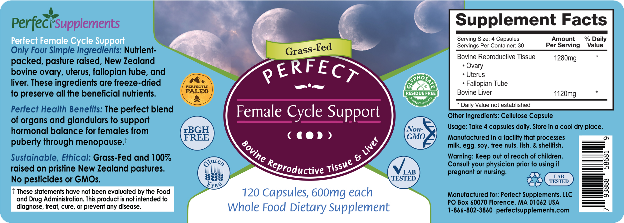 Perfect Female Cycle Support - 180 Capsules